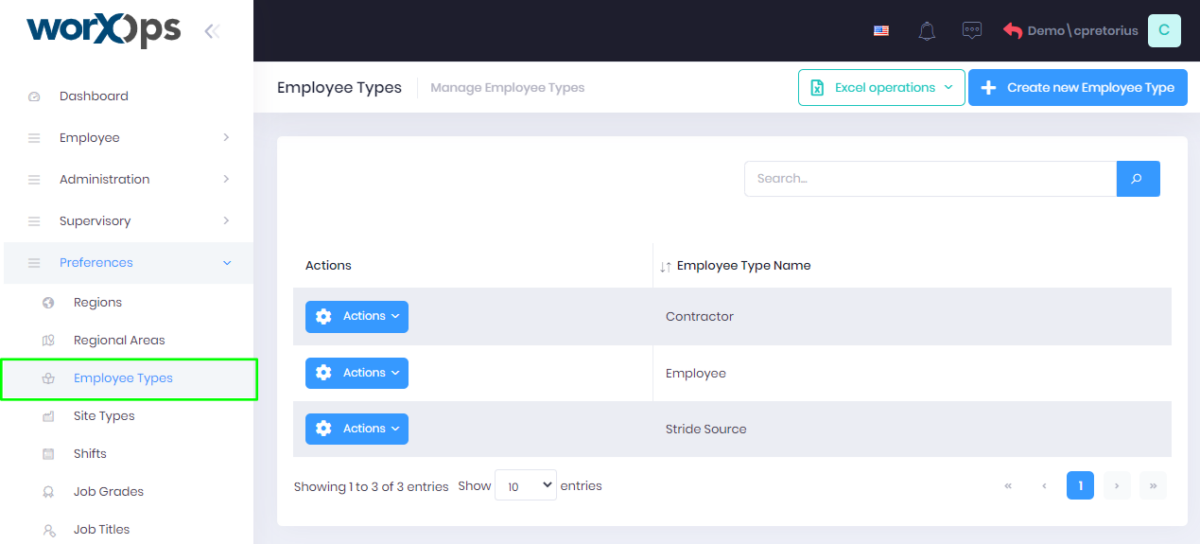 Employee Types – WorxOps Support